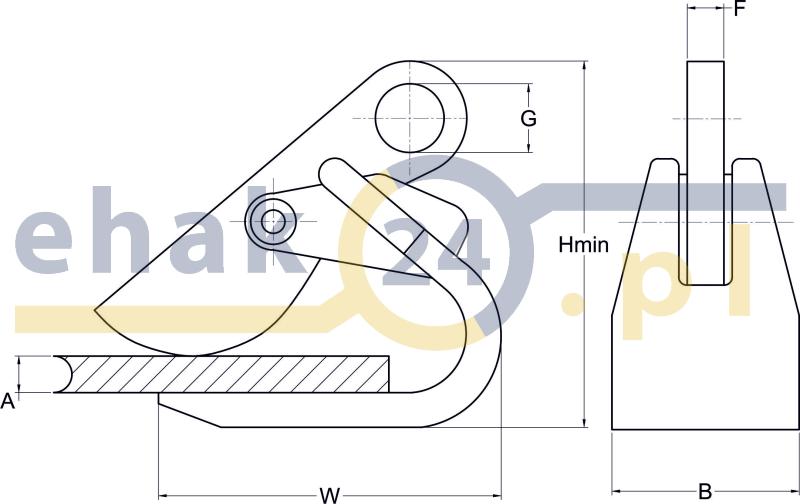 Uchwyt poziomy do blach KMT