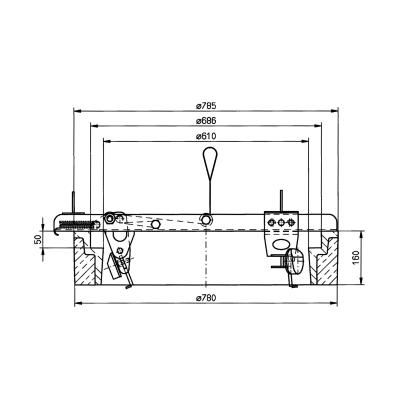 Uchwyt do włazów kanałowych DIN 1229, DIN EN 124 RGI-610